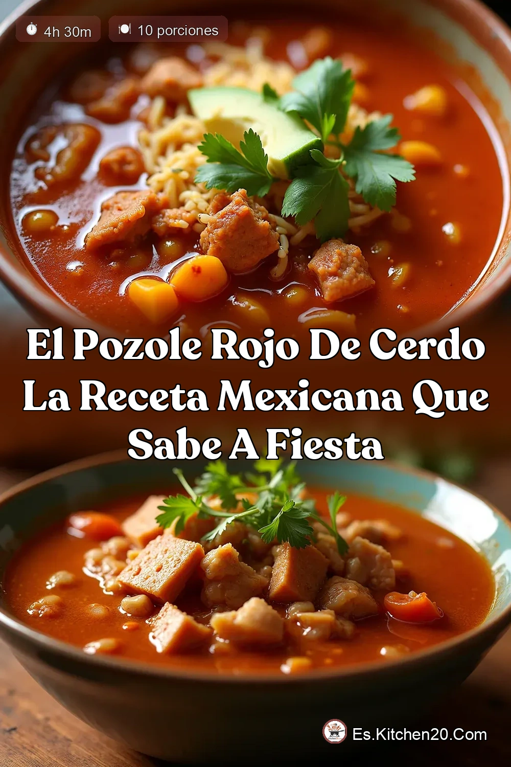 Receta de Pozole Rojo de Cerdo Tradicional con Salsa de…